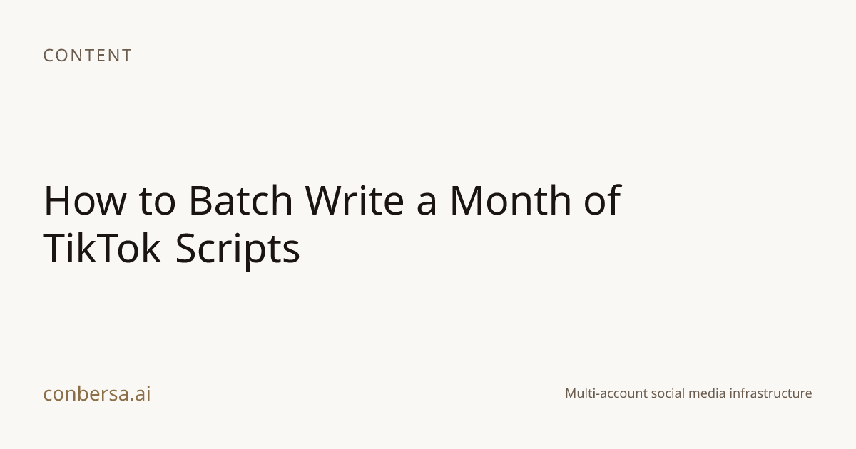 How to Batch Write a Month of TikTok Scripts | Conbersa