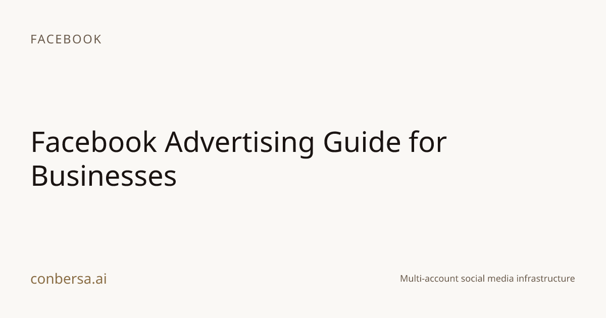 Facebook Advertising Guide for Businesses | Conbersa