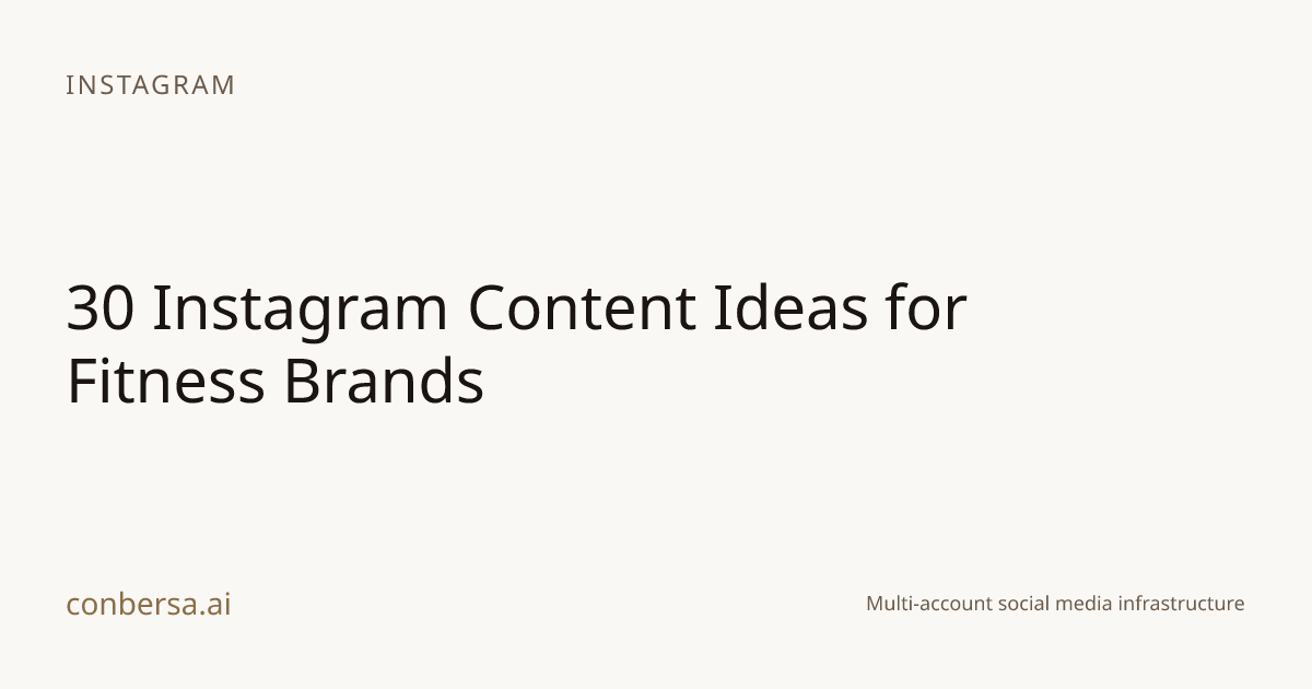 30 Instagram Content Ideas for Fitness Brands | Conbersa