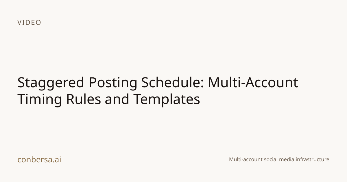 Staggered Posting Schedule: Multi-Account Timing Rules and Templates ...